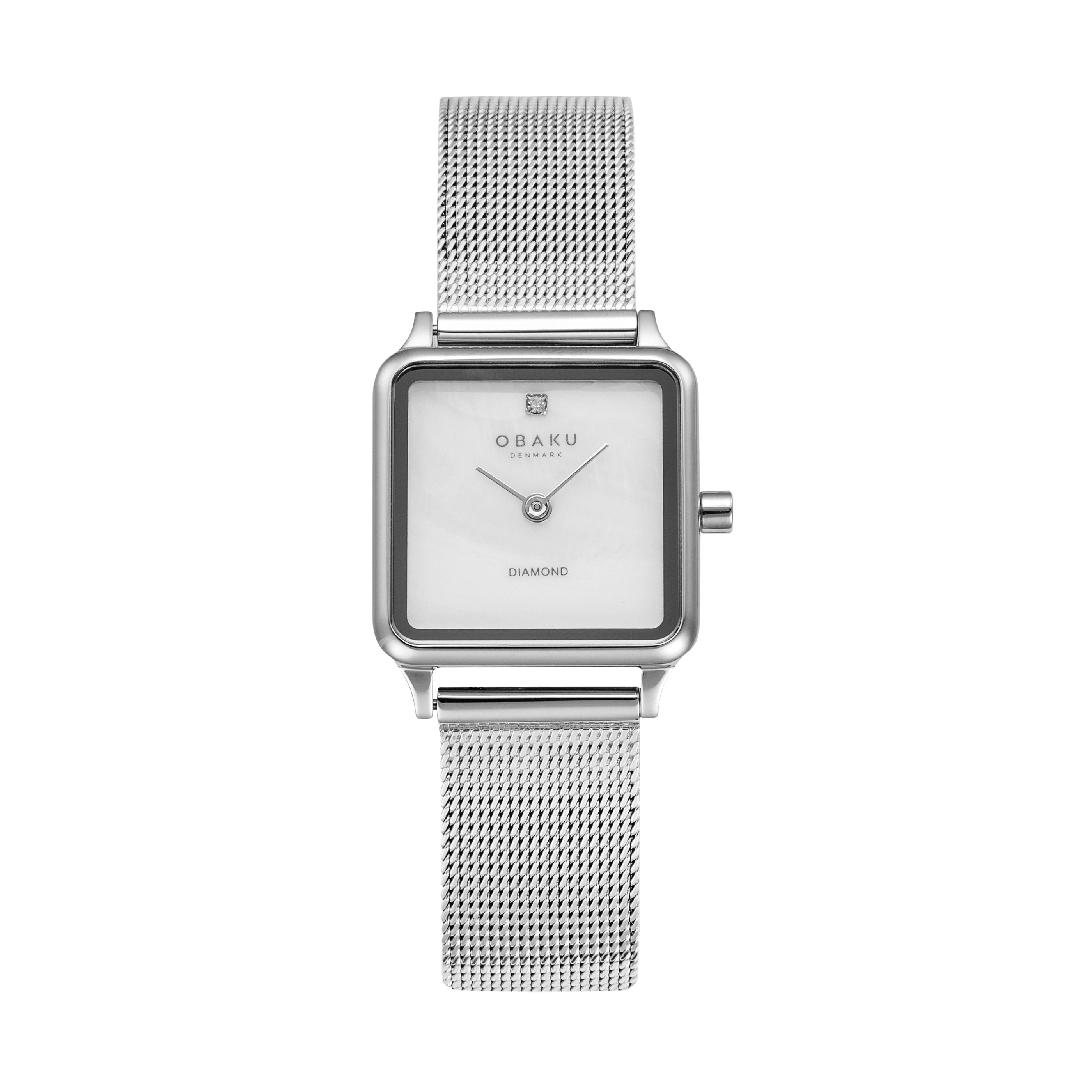 Hiyath - Obaku ADAMAS STEEL Analog Silver WhiteRectangle Dial Women's ...